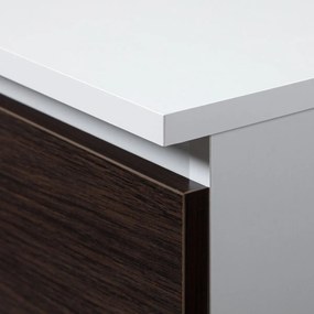 Rohový psací stůl B20 bílý/wenge pravý