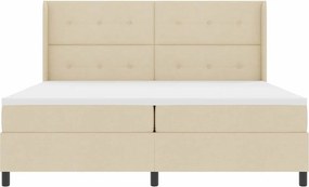 Postel s boxspringem s polštářem Krémová 200 x 200 cm textil 3341670