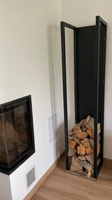 Kovový stojan na dřevo ke krbu 120 x 35 x 35 cm