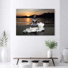Gario Obraz na plátně Buddha na pozadí západu slunce Rozměry: 60 x 40 cm
