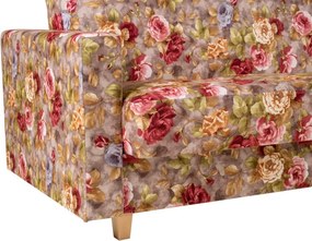 Pohovka Oskar II s bočnicemi, bežová (květy 2108)