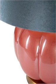 Červená/modrá skleněná stolní lampa s textilním stínidlem (výška 50 cm) Helene – Mauro Ferretti