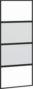 Posuvné dveře se sadou kování černé 90x205 cm Tvrzené sklo 3375830