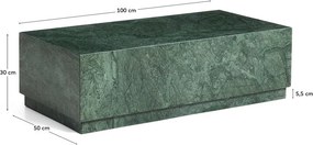 Zelený mramorový konferenční stolek 50x100 cm Sorein – Kave Home