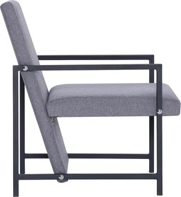 Křeslo světle šedé textil 282155
