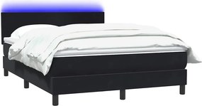 Box spring postel s matrací a LED černá 160x210 cm samet 3316697
