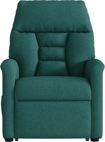 Zvedací polohovací křeslo tmavě zelené textil 3303038