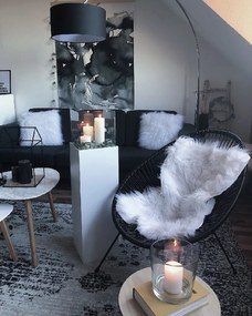 Dekorační svícen/sloup CANDELA, hliníkový kompozit, výška 100 cm, bílá