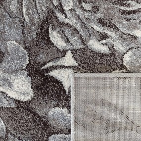 DY Šedý koberec s květinovým vzorem Panamero 16 Rozměr: 60x100 cm