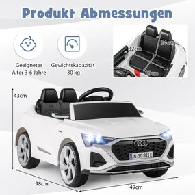 Costway Licencované elektrické vozidlo Audi SQ8 Dětské auto 12-V s – bílý
