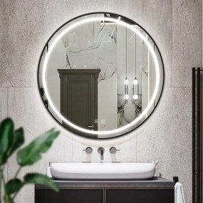 Tutumi Rea, LED zrcadlo 80cm s černým rámem MMJ P11397, HOM-05514