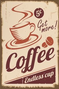 Plechová cedule Get more Goffee