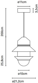 Marset A654-052 Santorini IP20, závěsné svítidlo, 1x8W E27, šedobílá, výška 25,8cm