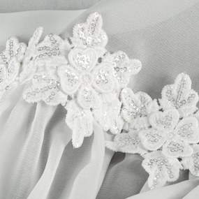 VÁNOČNÍ ZÁCLONA NA KROUŽCÍCH FLAKE 350X160 CM BÍLÁ
