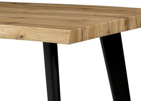 Autronic Jídelní stůl, 180x90x75 cm, MDF deska, 3D dekor divoký dub, kov, černý lak HT-880B OAK