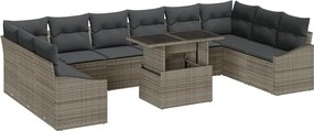 Set pohovek 11 ks Šedá polyratan 3349075