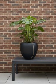 Kulatý květináč PLUTO, sklolaminát, výška 30 cm, antracit