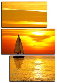 Obraz na plátně - Loď při západu slunce - obdélník 7247D (105x70 cm)