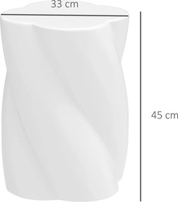 Keramická stolička ve tvaru spirály s nosností 120 kg Ø33 x 45 cm Odolná proti povětrnostním vlivům Zahradní stolička s víkem Bílá