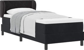 Postel s boxspringem s čelo Černá 80 x 200 cm samet 3340414