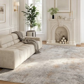 HOMCOM omyvatelný koberec s abstraktním vzorem, 200 × 140 cm, hnědá