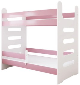 BabyBeds Dětská patrová postel MATI 180x80 Barevné provedení: Růžová, Úložný prostor: Ne, bez úložného prostoru