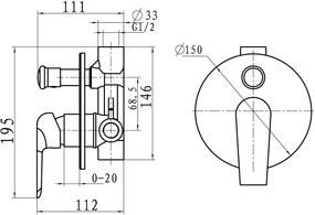 Novaservis Nobless Heda - Vanová baterie pod omítku s přepínačem, chrom, 40050R,0