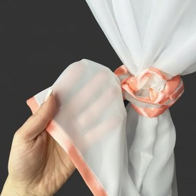 Voálová hotová záclona s řasící páskou Ella světle korálová Ervi