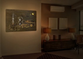 Li-Go "Kleť" světelný obraz 230V 90x62 cm provedení povrchu: dub světlý
