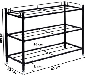 Botník VIENA LOFT 3 úrovně, černý