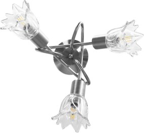 Stropní lampa průhledná skleněná stínidla 3 žárovky E14 tulipán 289227