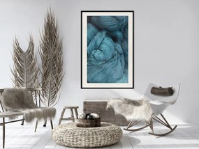 Plakát Melancholická vlna - tyrkysová textura vlny v uměleckém vzoru