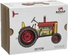Kovap Traktor Zetor červená / plech - plastové disky / 1:25 / od 5 let