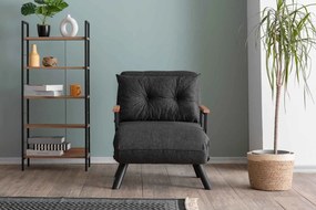 Designové rozkládací křeslo Hilarius tmavě šedé