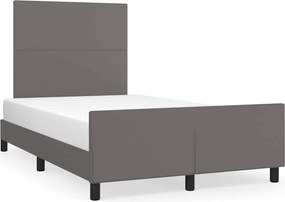 Rám postele s čelem šedý 120x200 cm umělá kůže 3125443
