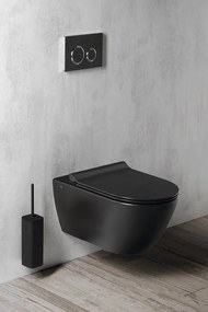 GSI, PURA závěsná WC mísa, Swirlflush, 55x36 cm, černá dual-mat, 881526