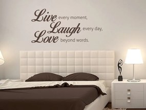 Samolepky na zeď - Live Laugh Love Barva: Levandulová, Velikost: 100x47 cm