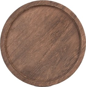 Dřevěný podnos se skleněným krytem - Ø 23*29 cm