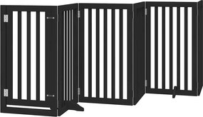 Zábrana pro psy s dvířky skládací 12 panelů černá 600 cm topol 3155657
