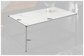 Massive home | Konferenční stolek SYMBIOSE WHITE MRAMOR 100 CM keramika