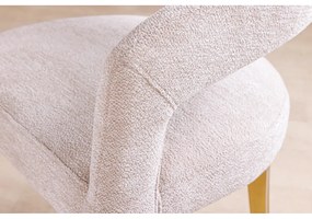 Massive home | Set 2 židlí BOURLE - béžová kartáčovaná strukturovaná látka se zlatými nohami