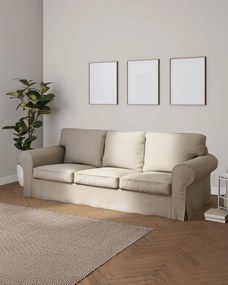 Potah na pohovku IKEA Ektorp 3-místná rozkládací, NOVÝ MODEL 2013 barva béžová látka pletený vzor