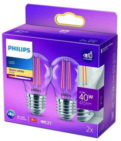 Philips LED žárovka E27 P45 4,3W filament 2700K 2k