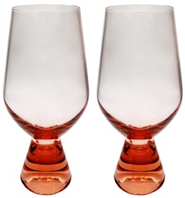 Světle růžové sklenice na pivo 390 ml, 2 ks