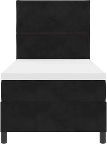 Postel s boxspringem s čelo Černý 90 x 190 cm samet 3339868