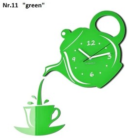 Kuchyňské hodiny na stěnu Zelená
