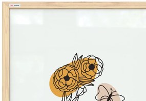 Allboards,Magnetický obraz- portrét ženy v květinách č.2 60x40cm v přírodním dřevěném rámu,TM64D_00064