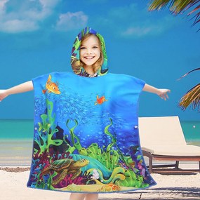 Dětské pončo LAGOON TREASURE barevné Rozměr: 60 x 120 cm