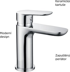 Mereo Mereo, Umyvadlová stojánková baterie, Viana, bez výpusti, chrom, CBE10101
