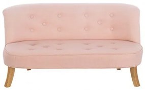 Dětská sedačka lněná pudrově růžová - Drevo, 17 25 cm